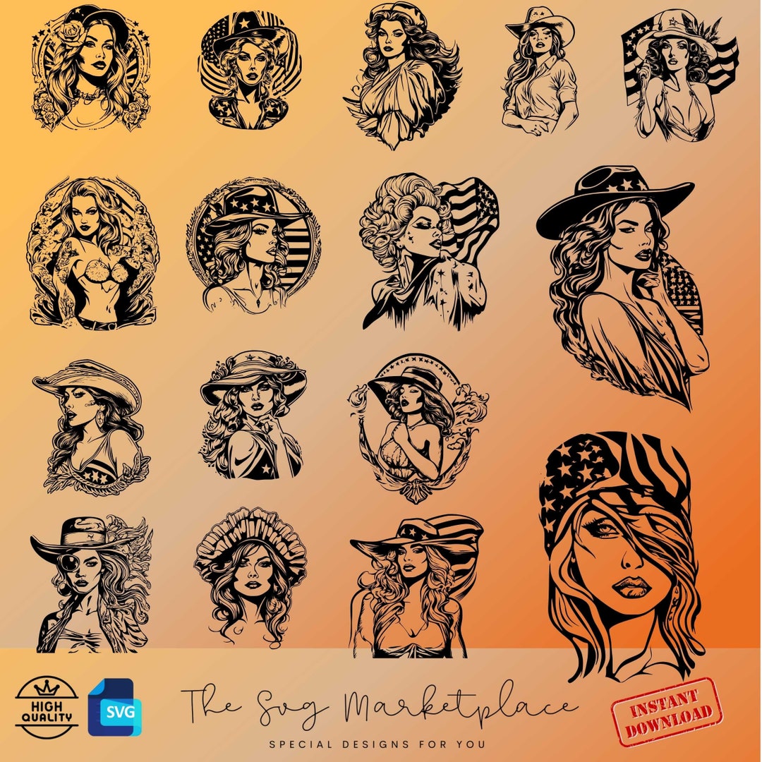 American Girls Silhouette SVG & PNG Files - Unique Digital Art, Perfect ...