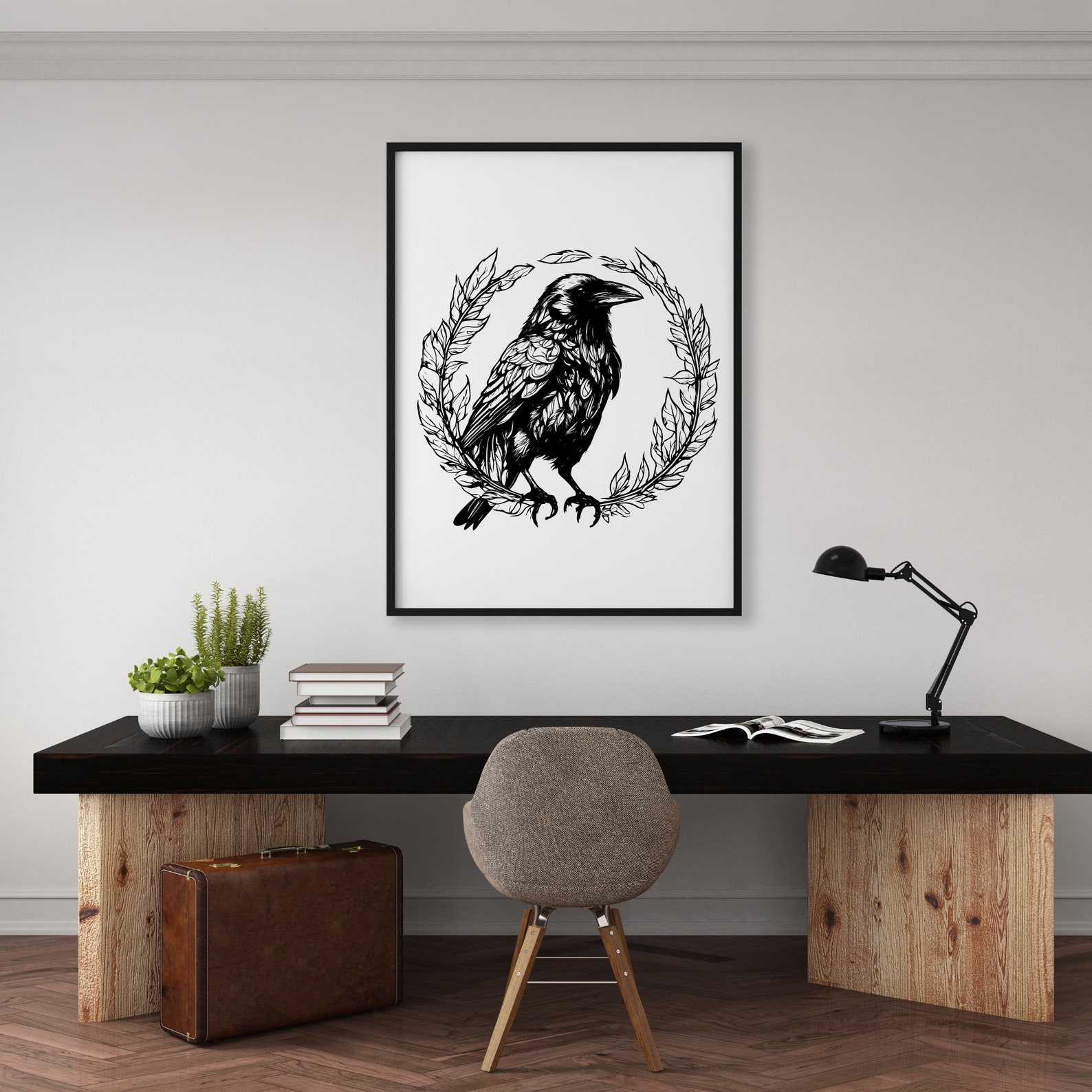 Crow Svg | Mystical Crow on Circular Branch SVG, PNG, and PDF Files ...