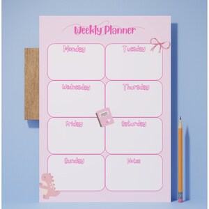 Printable Pink Weekly Planner, Motivation Cute Planner - Etsy