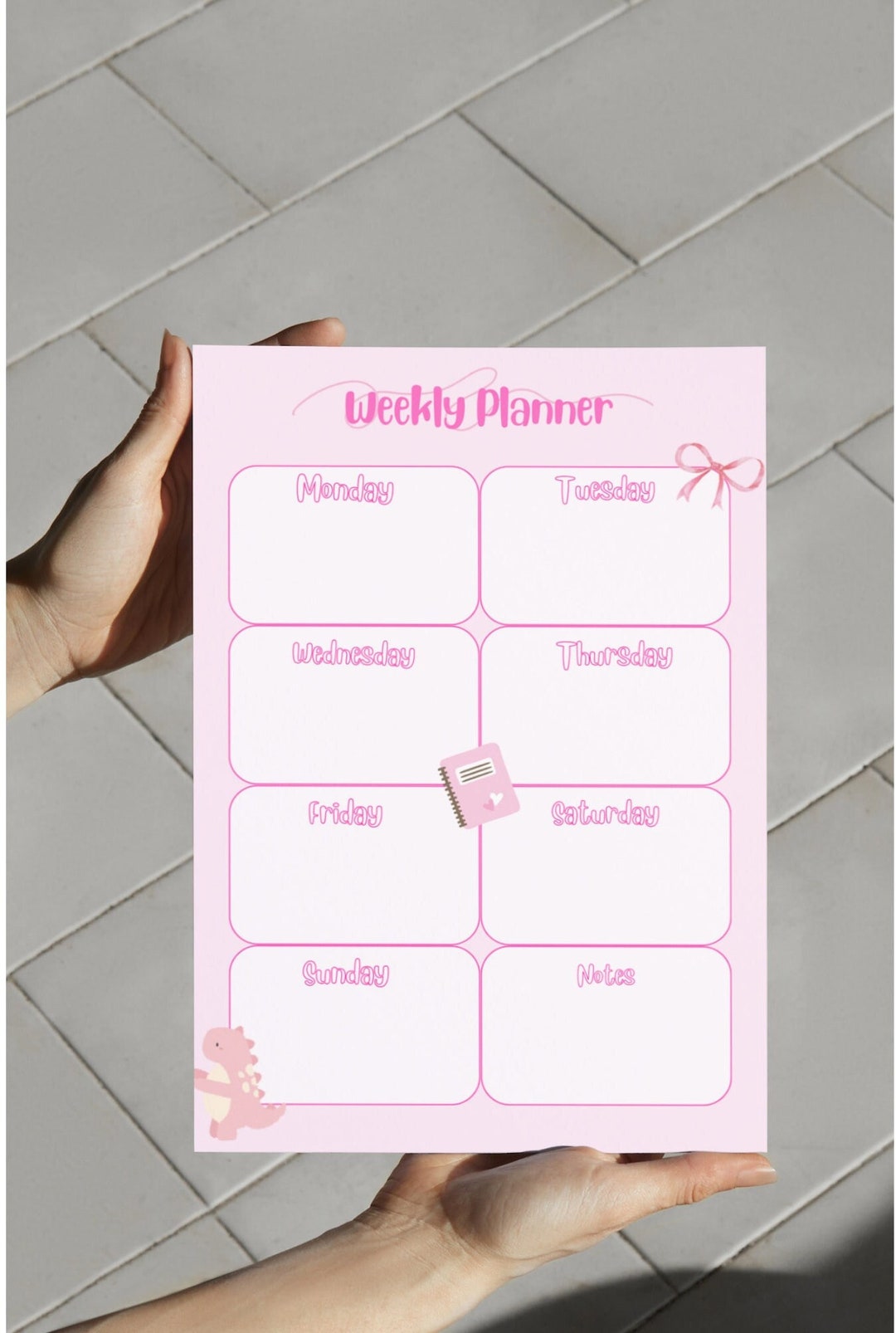 Printable Pink Weekly Planner, Motivation Cute Planner - Etsy