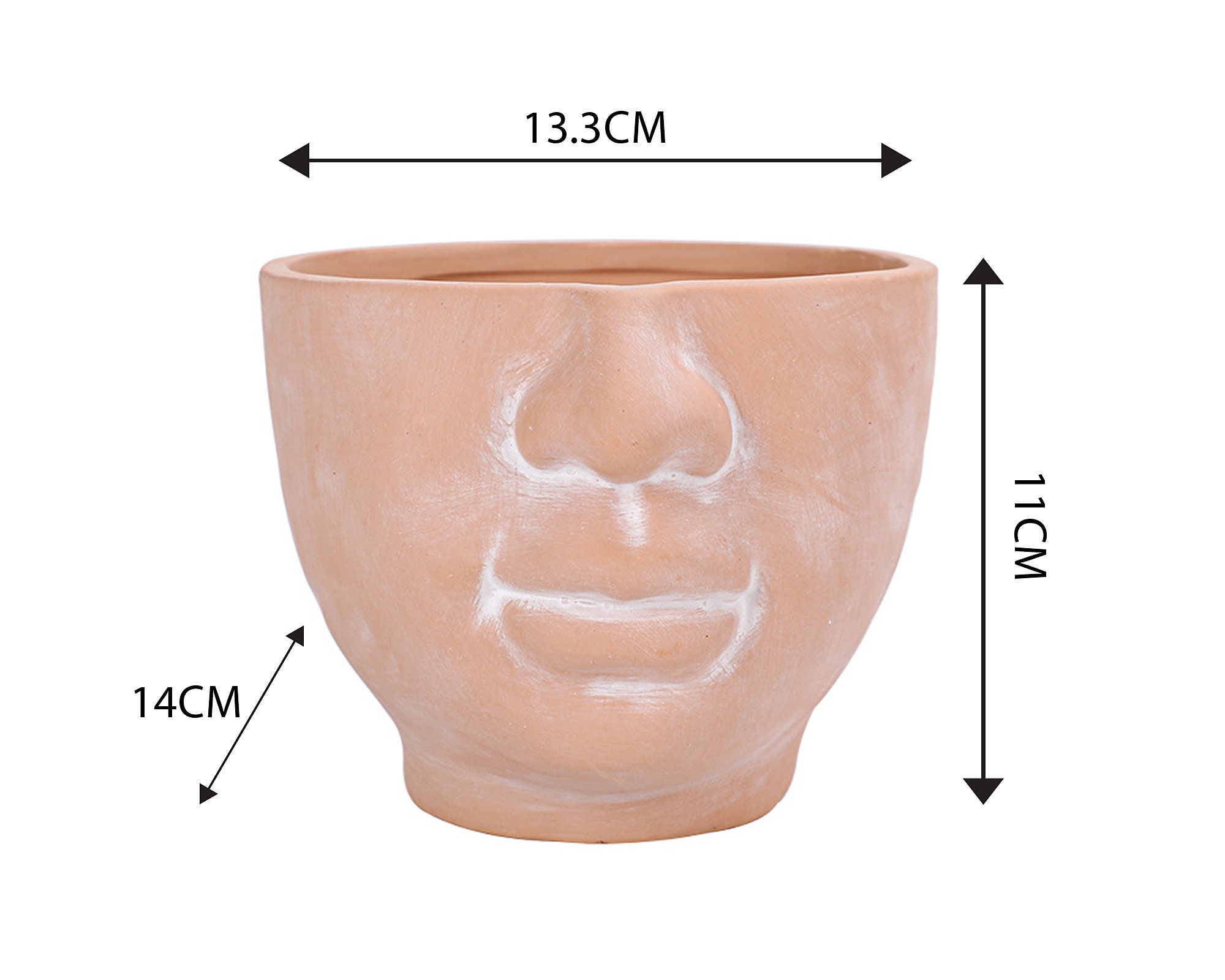 Booty Terracotta Ceramic Pot, Face Ceramic Pot, Minimalist, Nordic ...