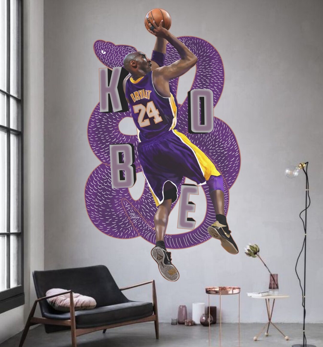 Removable Peel and Stick Kobe Bryant Basketball Los Angeles Lakers Wall ...