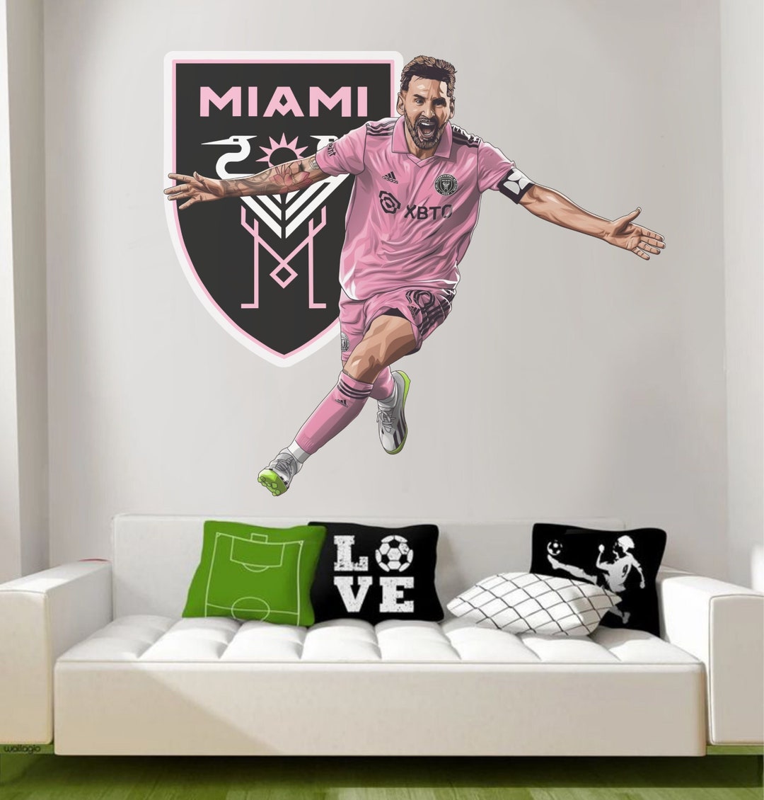 Removable Peel and Stick Lionel Messi Soccer Inter Miami Wall - Etsy ...