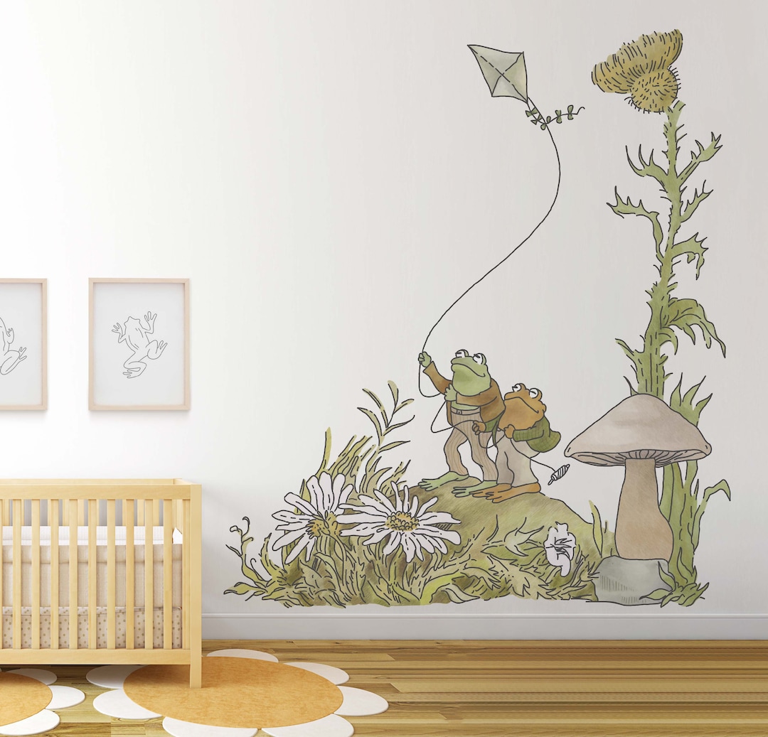Removable Peel and Stick Frog and Toad Flying Kite Wall Decal Wall ...