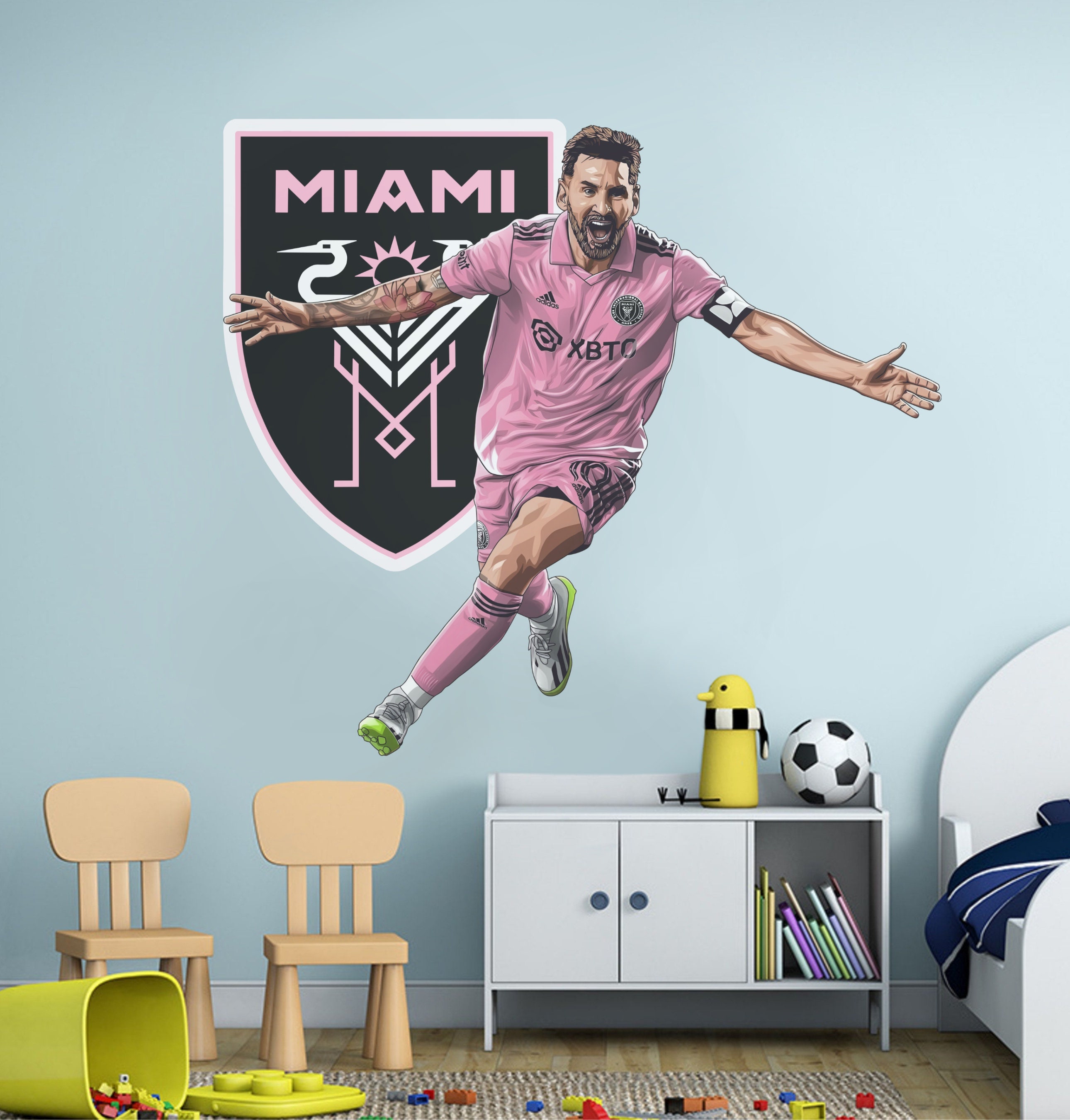 Removable Peel and Stick Lionel Messi Soccer Inter Miami Wall - Etsy ...