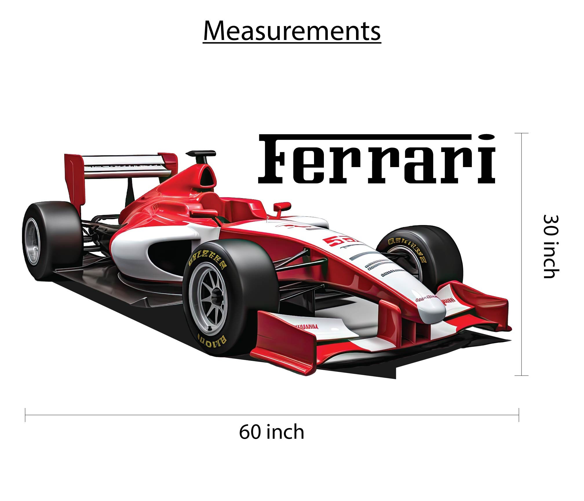Removable Peel and Stick Ferrari Race Car Wall Decal Wall Sticker - Etsy