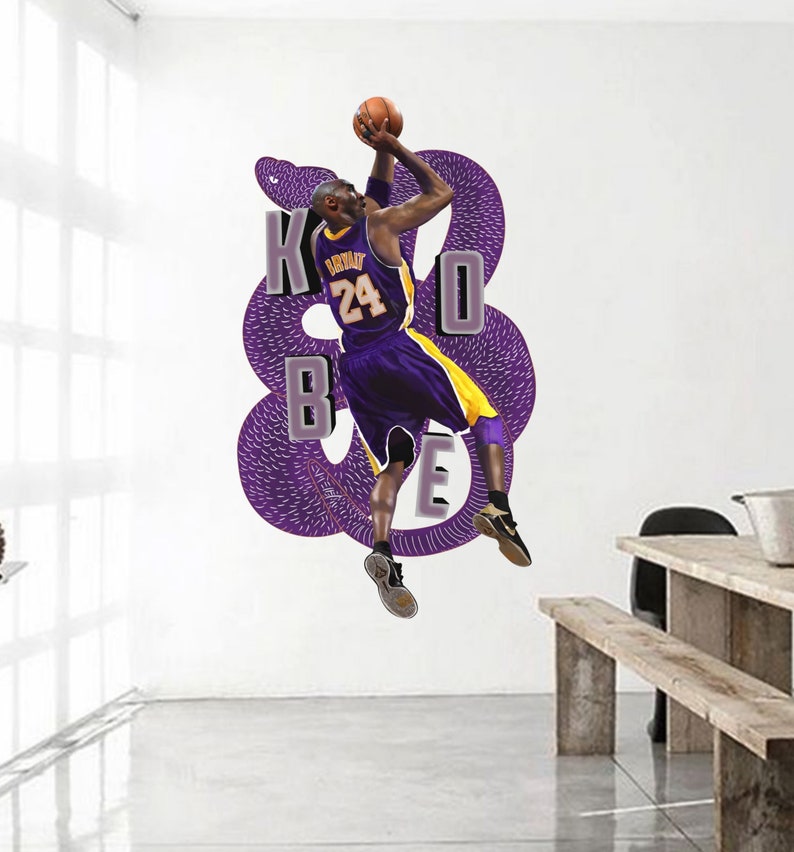 Removable Peel and Stick Kobe Bryant Basketball Los Angeles Lakers Wall ...