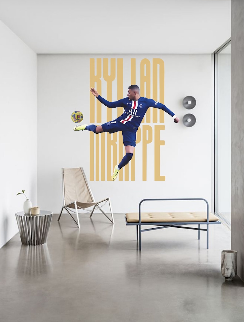 Removable Peel and Stick Kylian Mbappe Soccer Paris St. Germain ...
