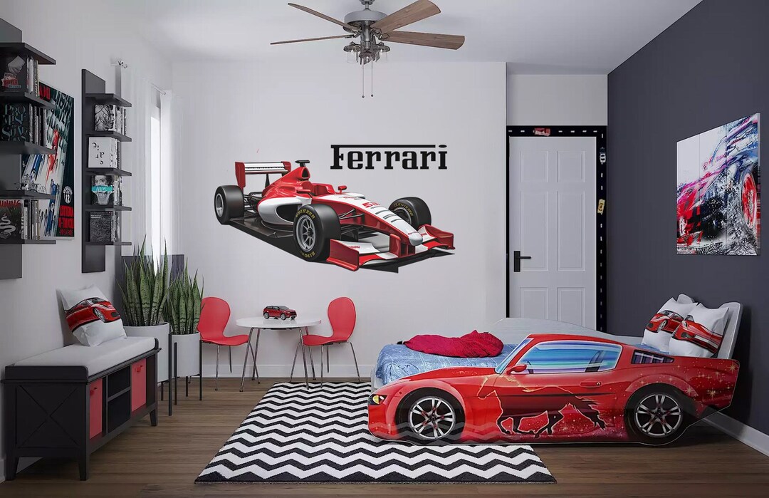 Removable Peel and Stick Ferrari Race Car Wall Decal Wall Sticker - Etsy