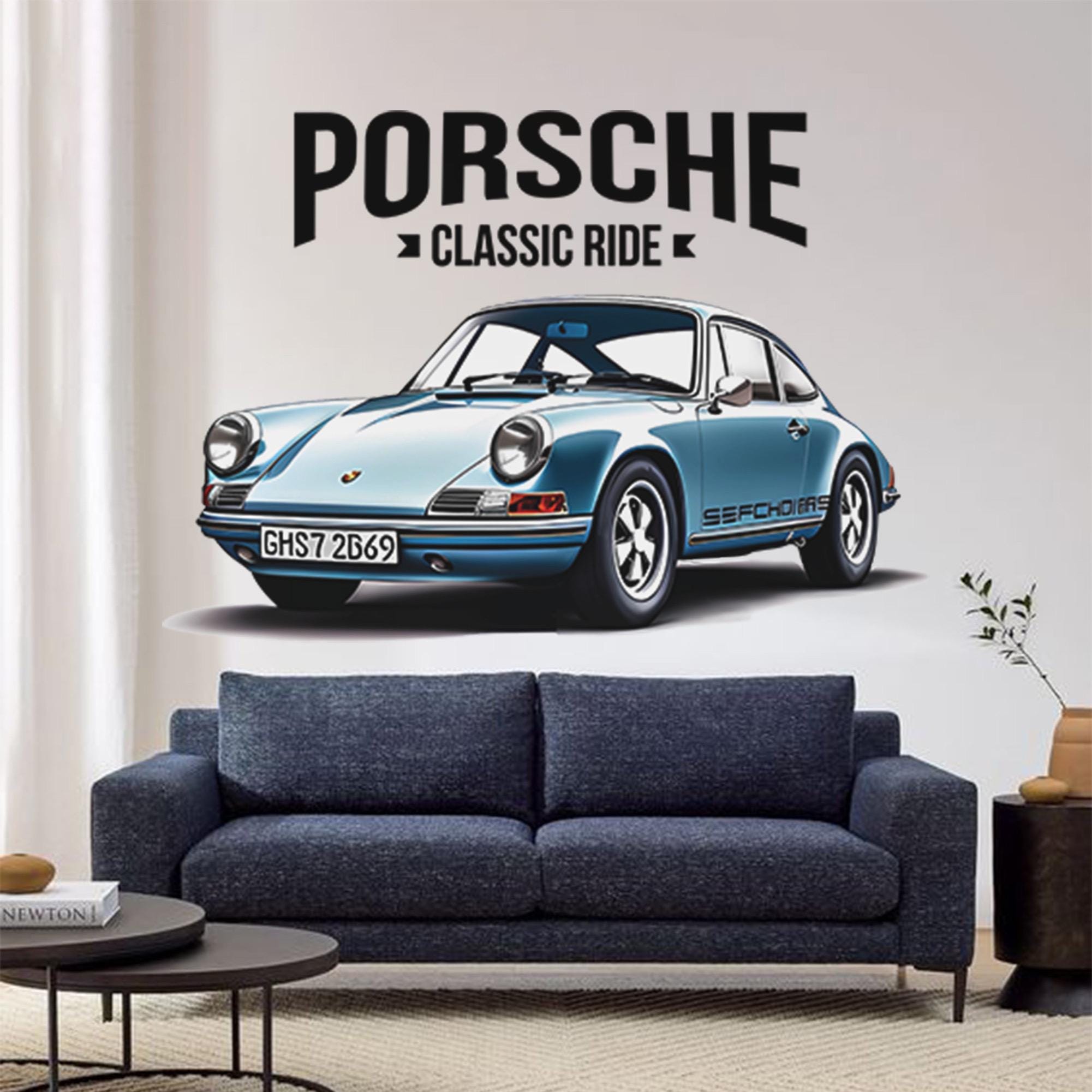 Removable Peel and Stick Porsche Classic Car Bedroom Game Room Kids ...