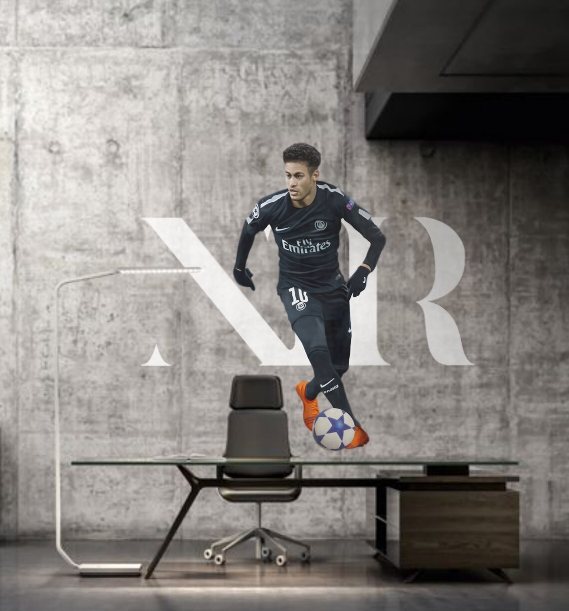 Removable Peel and Stick Soccer Football Al Hilal SFC Brazil Neymar Da ...