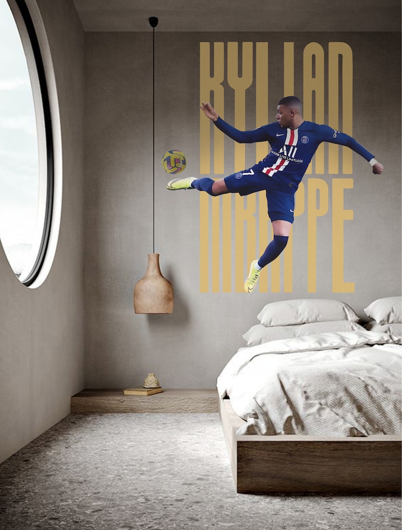 Removable Peel and Stick Kylian Mbappe Soccer Paris St. Germain ...