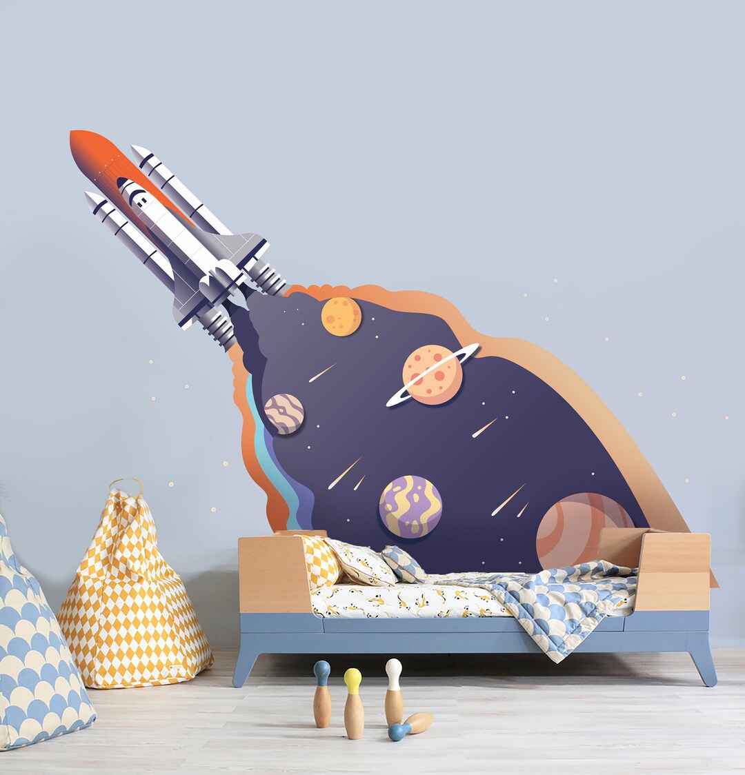 Removable Rocket Spaceship Outer Space 2 Wall Decal - Etsy