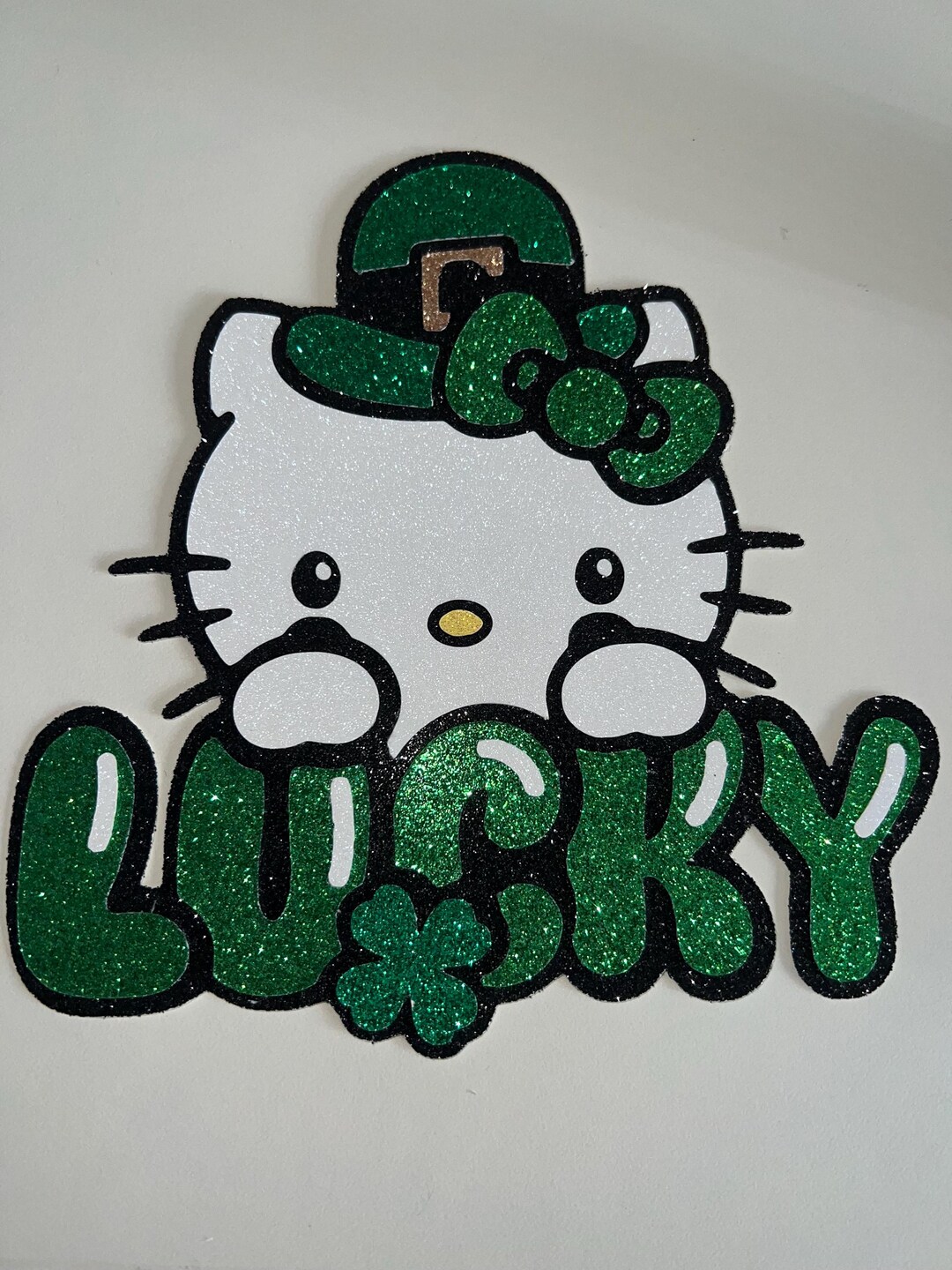 Hello Clover Kitty Glitter Cardstock Topper 6 Inch - Etsy