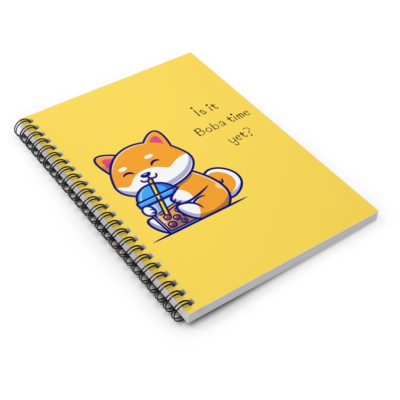 Cute Corgi Boba Notebook Corgi With Boba Milk Tea, College Notebook ...