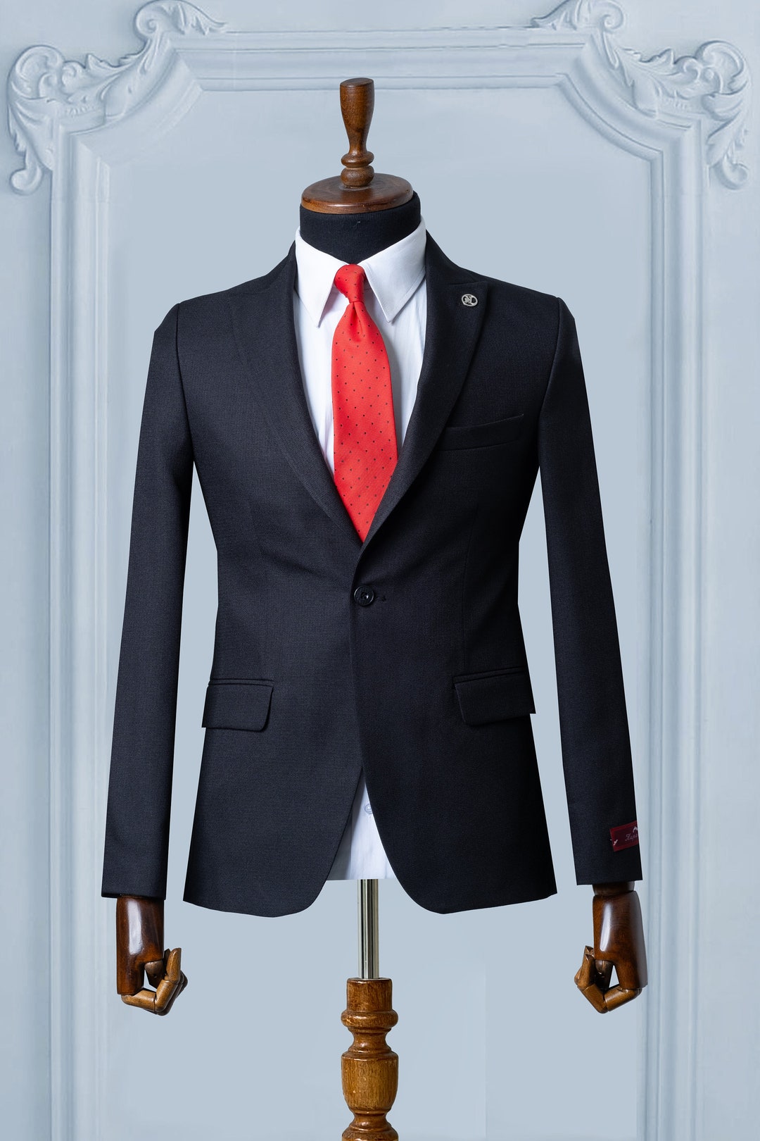 Black Men Blazer, Slim Fit Wool Blazer, One Button Blazer, Blazer for ...