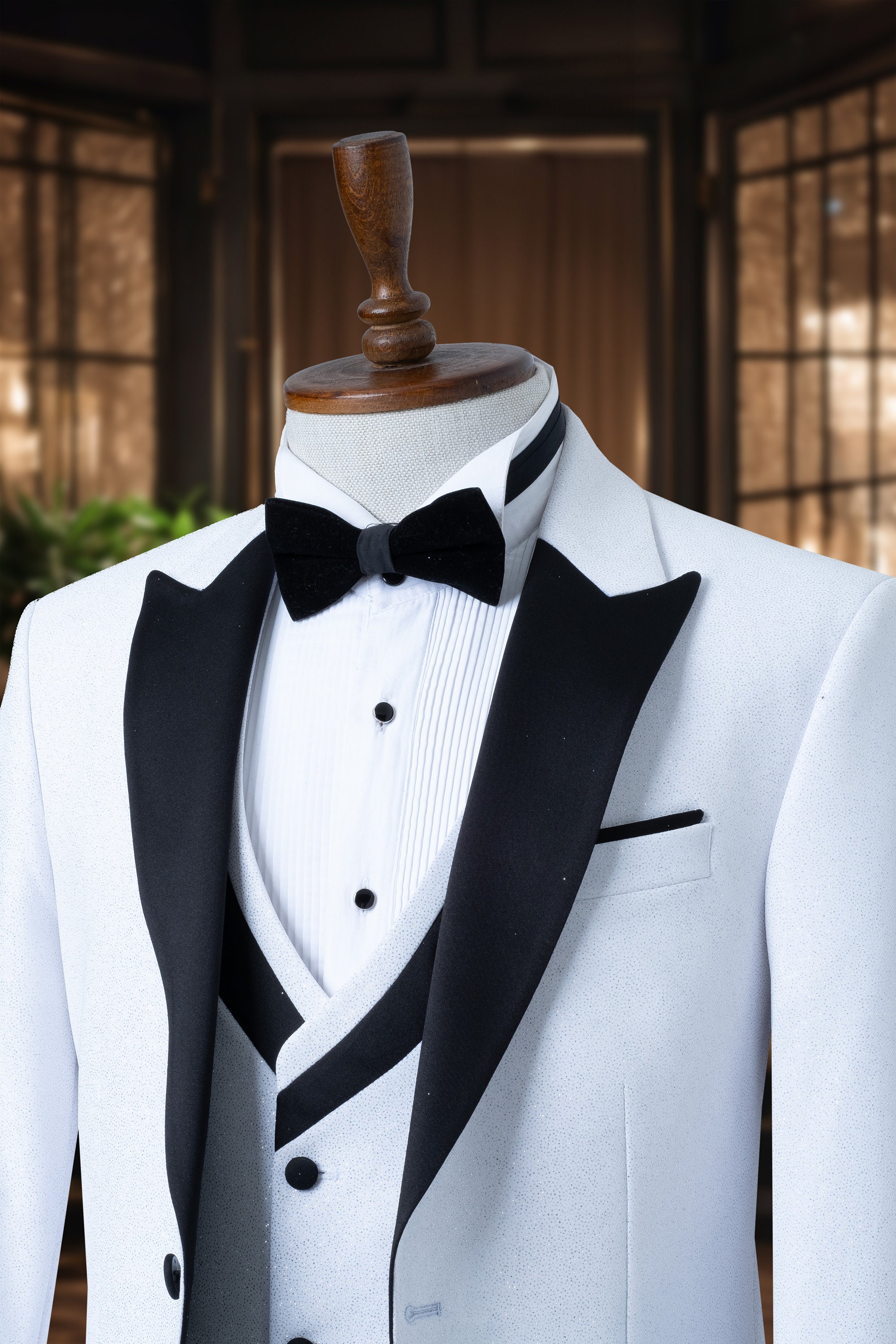 White Suits 3 Piece Slim Fit One Button Wedding Groom Party Wear Coat ...
