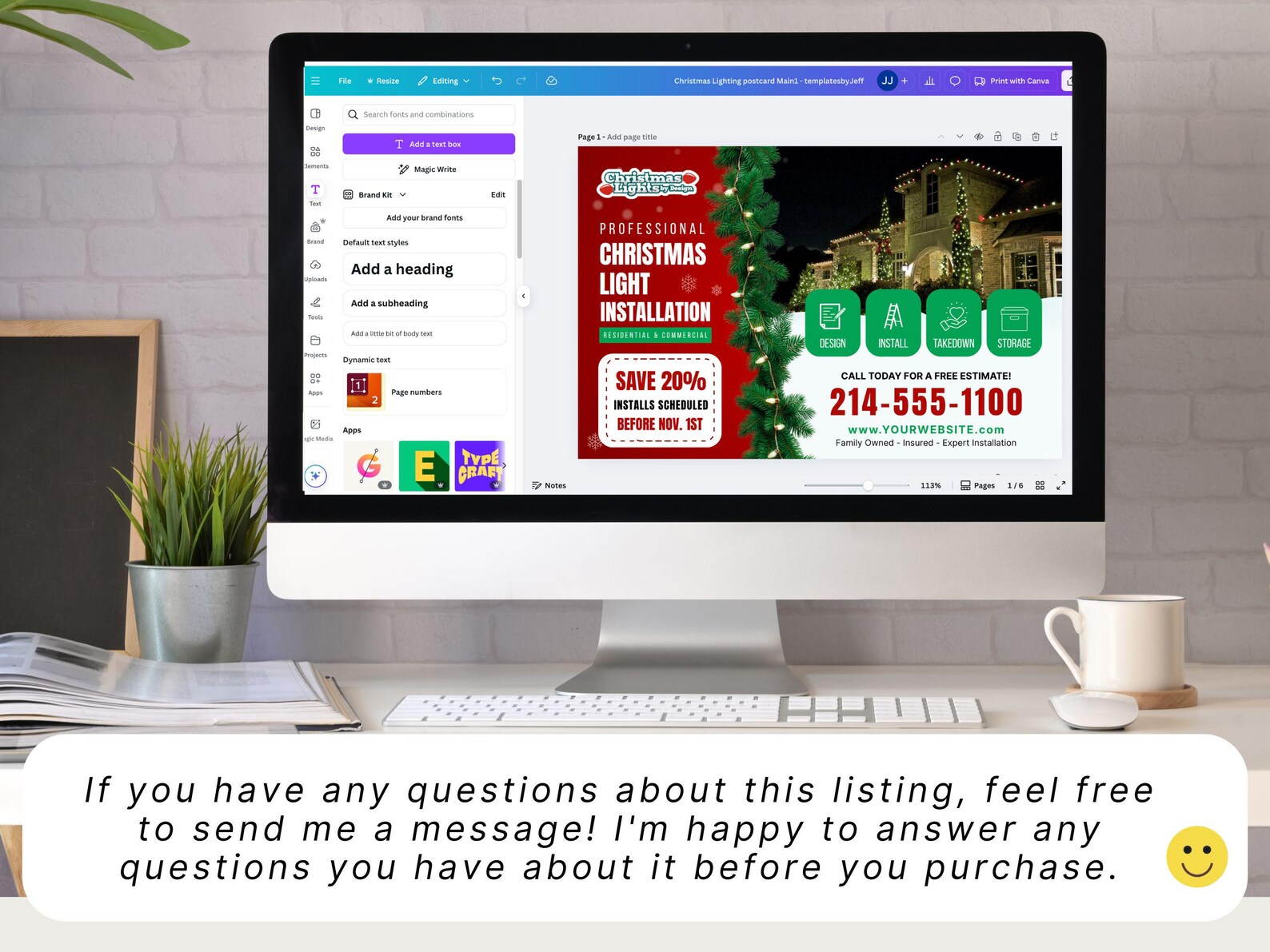 Christmas Light Installation Flyer: Holiday Lighting Marketing (canva Template) - Etsy