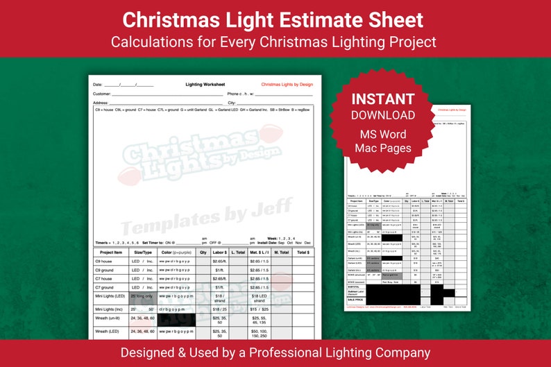 Christmas Light Installation Contract Template Bundle: Business Forms ...