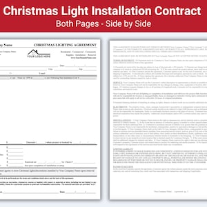 Christmas Light Installation Contract Template: Editable Agreement ...