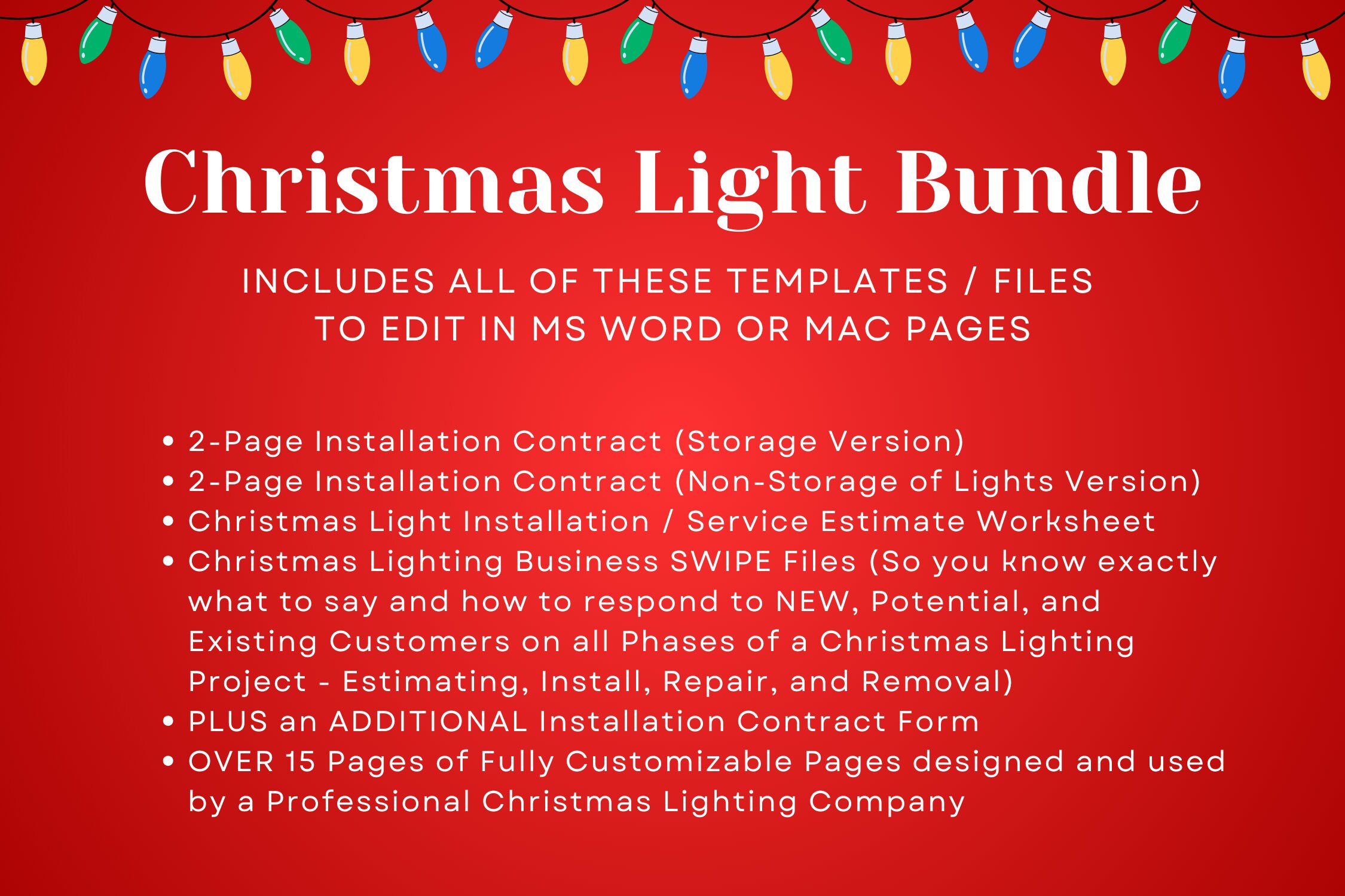 Christmas Light Installation Contract Template Bundle: Business Forms ...