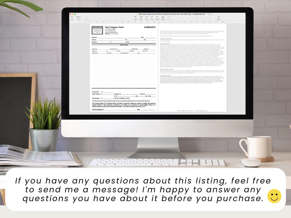 Gutter Installation Contract Template: Contractor Agreement Forms (digital Download) - Gutter ...