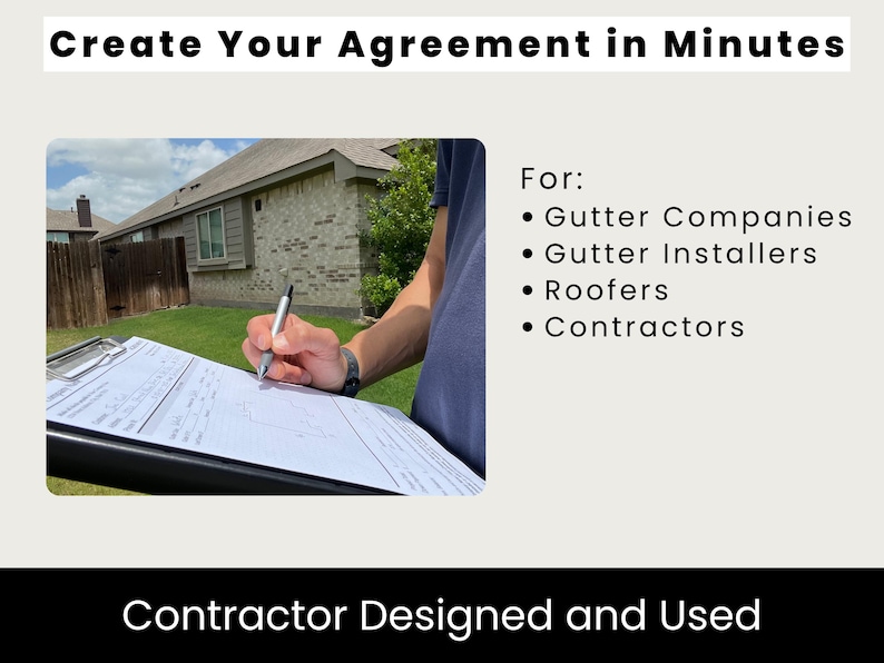 Gutter Installation Contract Template: Contractor Agreement Forms (digital Download) - Gutter ...
