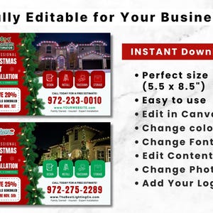 Christmas Light Installation Flyer: Holiday Lighting Marketing (canva ...
