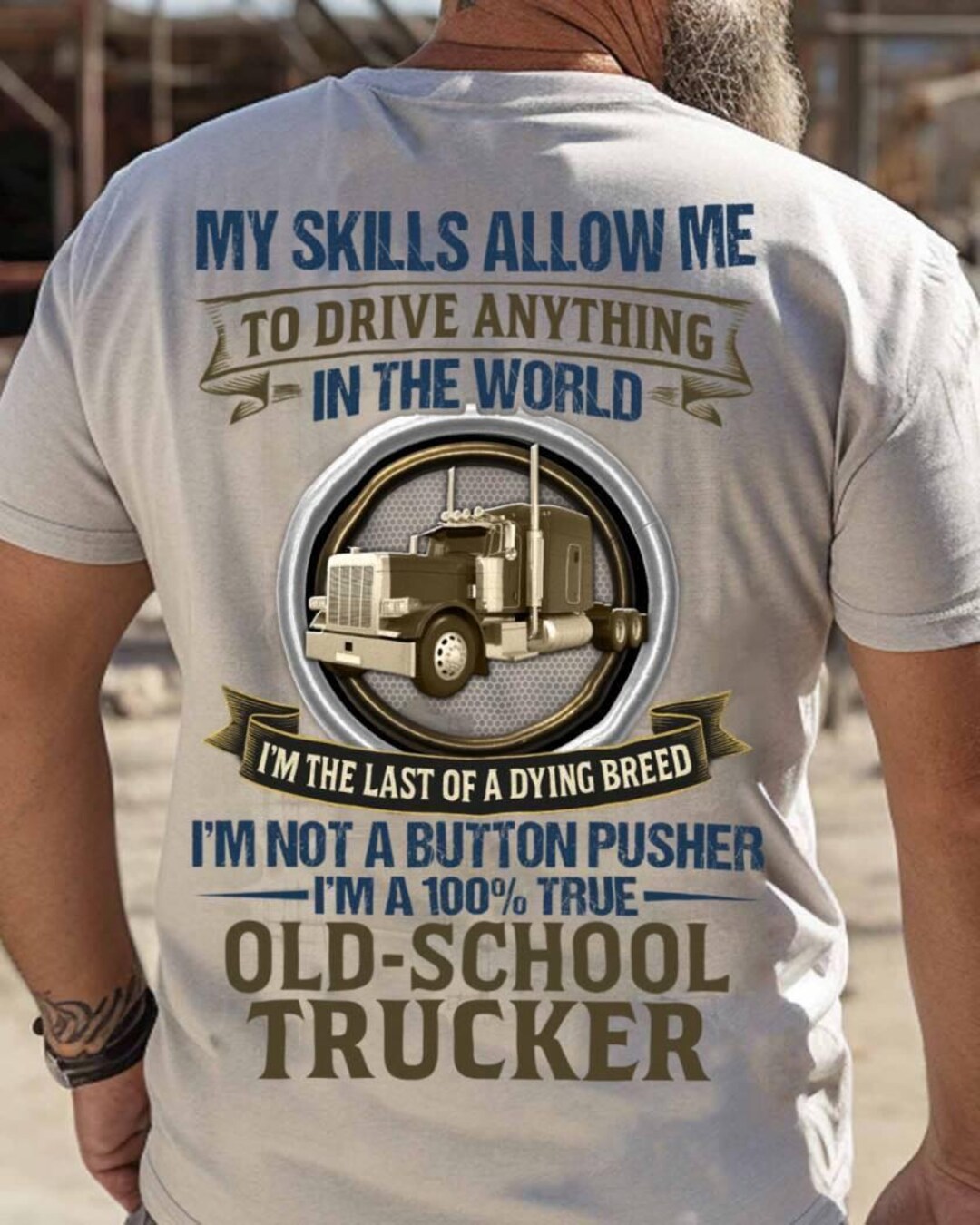 Trucker T Shirt for Men Old School CDL Driver Gift Drive Anything Tee ...
