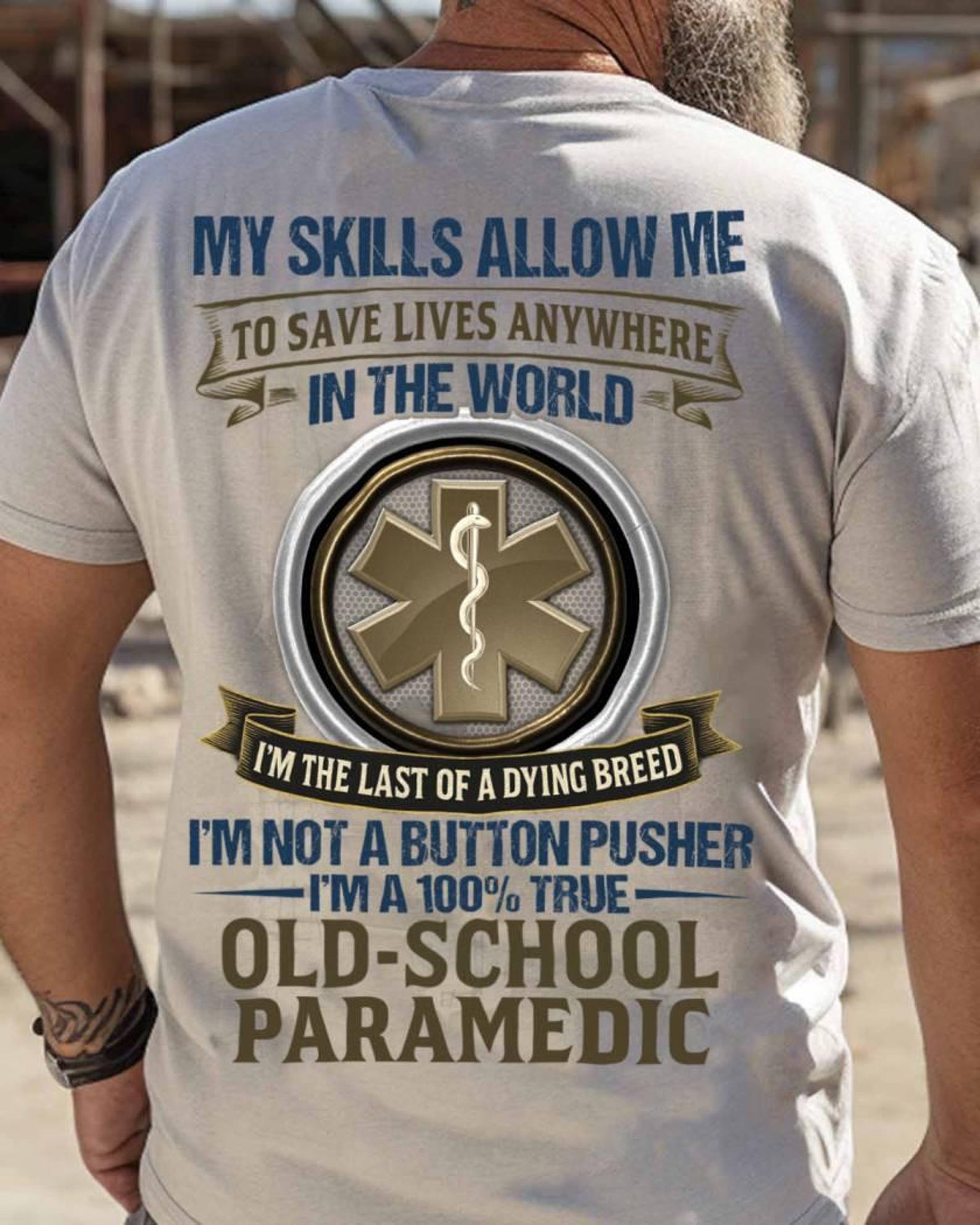 Paramedic T Shirt for Men Old School EMS Gift Save Lives Tee Medic ...