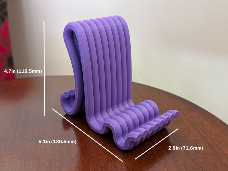 Retro Wavy Phone Stand: 3D Printed Bauhaus Style - Etsy