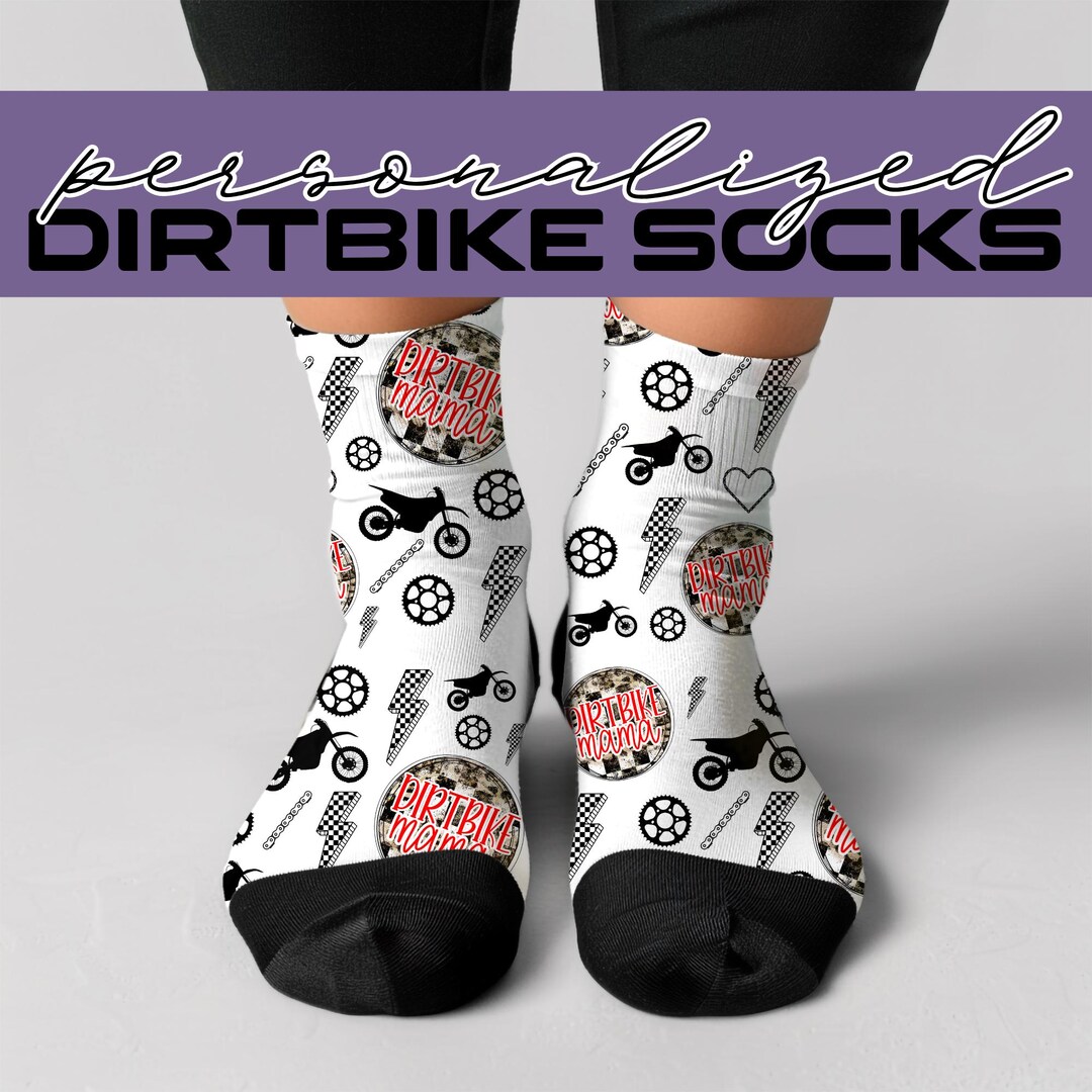 Dirtbike Mama Socks, Motocross Mom Socks, Gift for Moto Mom, Stocking ...