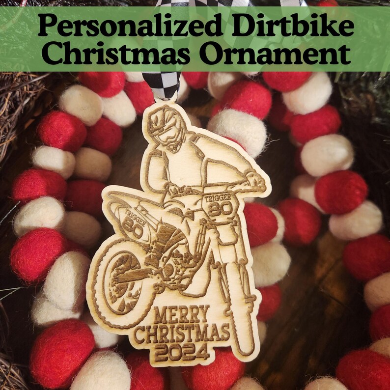 Personalized Dirtbike Rider Christmas Ornament, Personalized Motocross ...