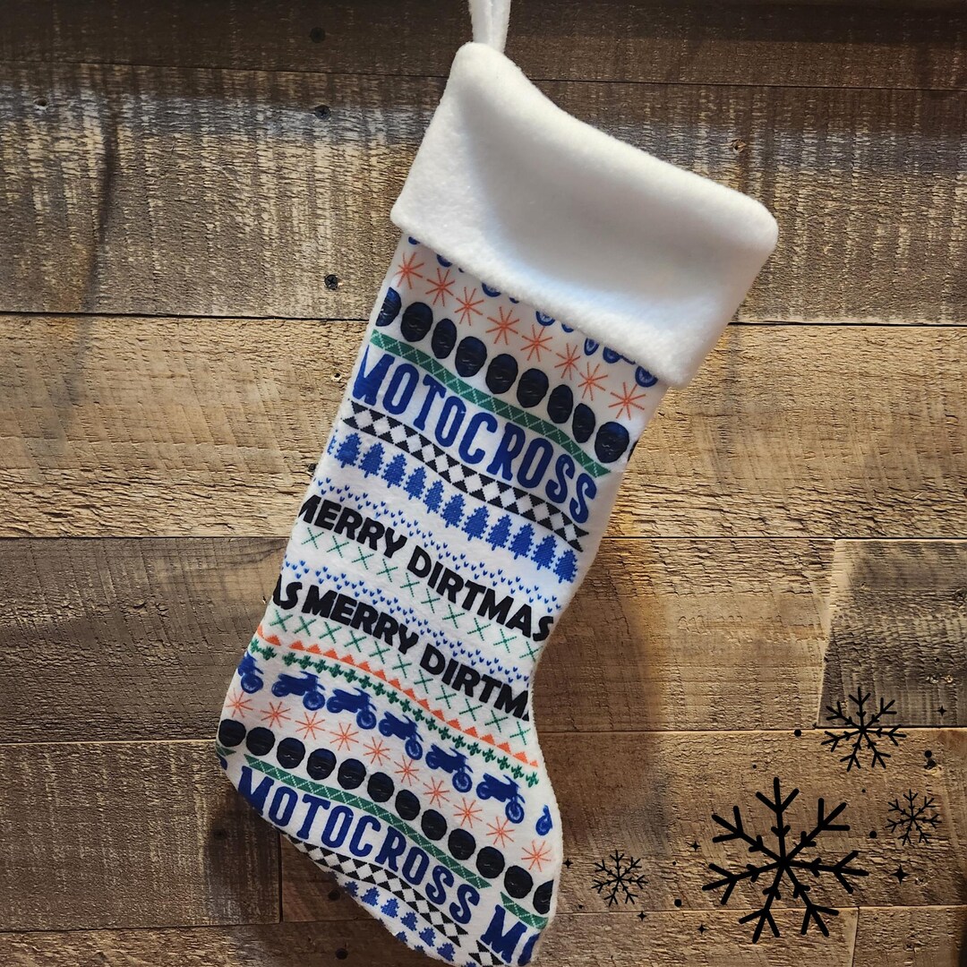 Dirtbike Stocking, Motocross Christmas Stocking, Handmade Stocking ...