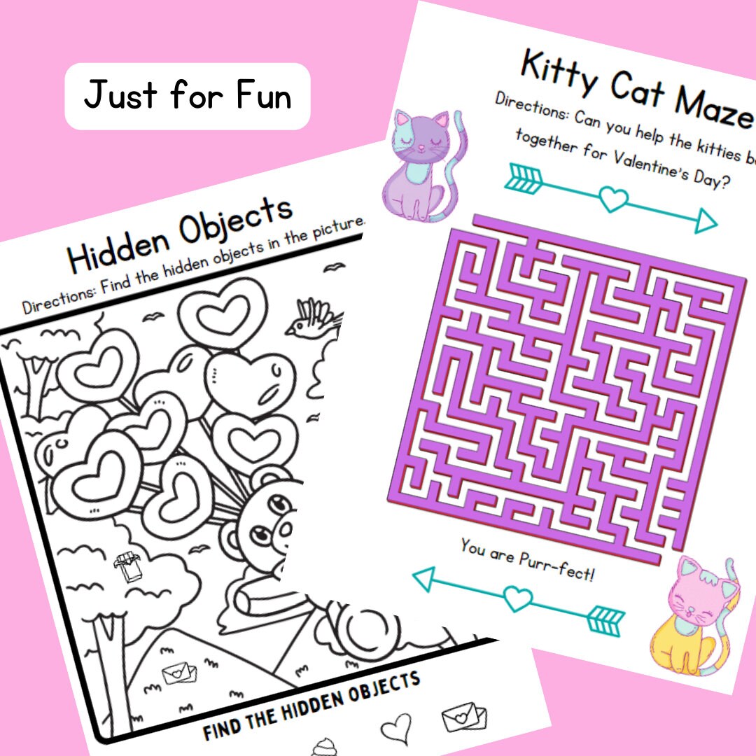 Valentine's Activity Book for Preschoolers, Valentine Preschool ...