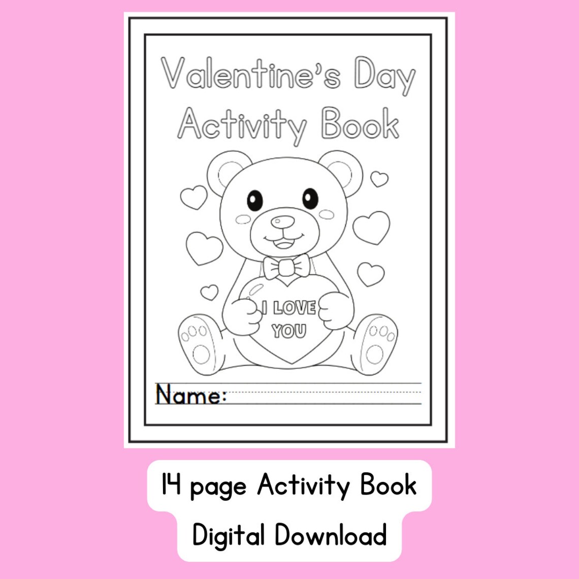 Valentine's Activity Book for Preschoolers, Valentine Preschool ...