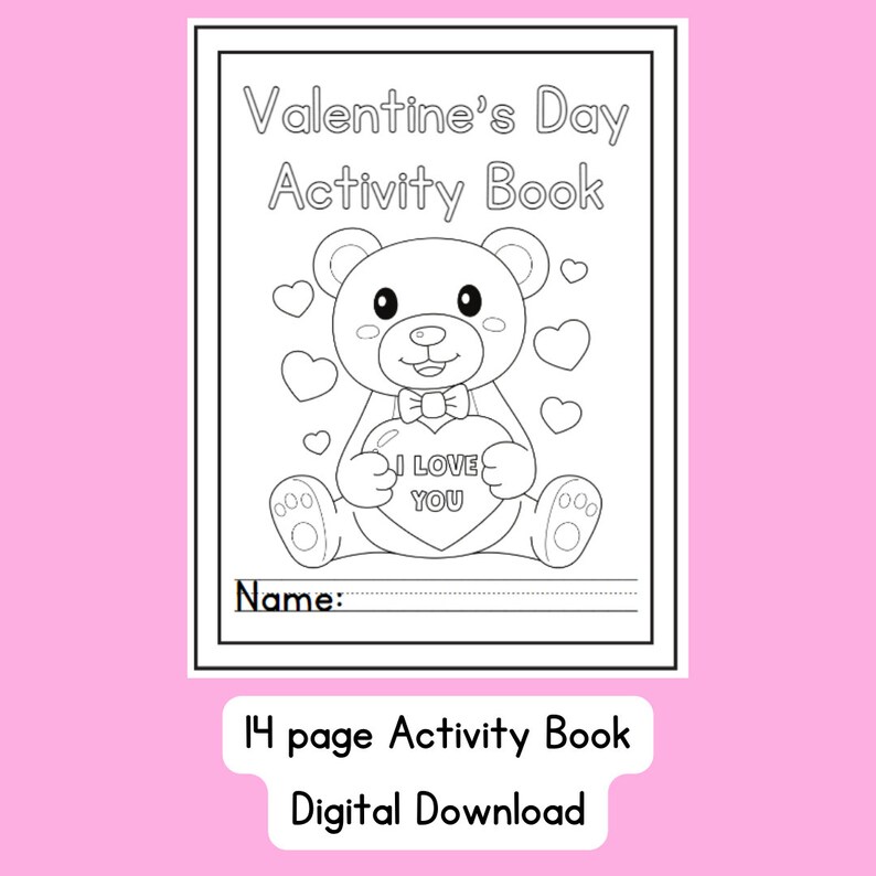 Valentine's Activity Book for Preschoolers, Valentine Preschool ...