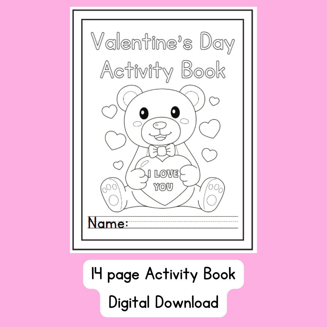 Valentine's Activity Book for Preschoolers, Valentine Preschool ...