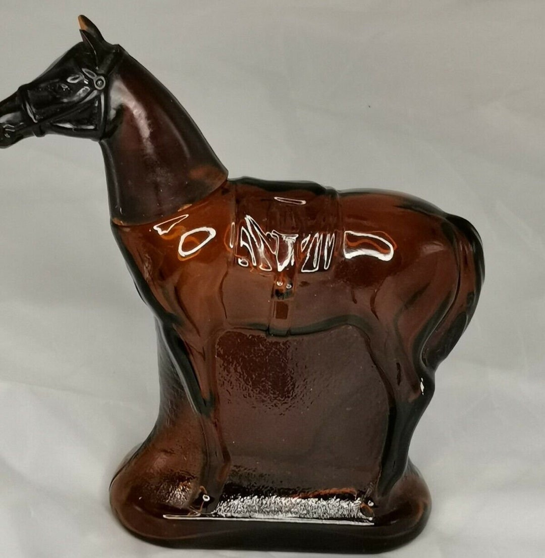 Vintage Avon Brown Glass Standing Horse Decanter. Avon Leather - Etsy
