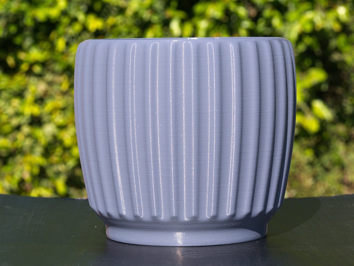 Large Ridge Planter Indoor and Outdoor Gray-blue Flower Pot, Modern ...