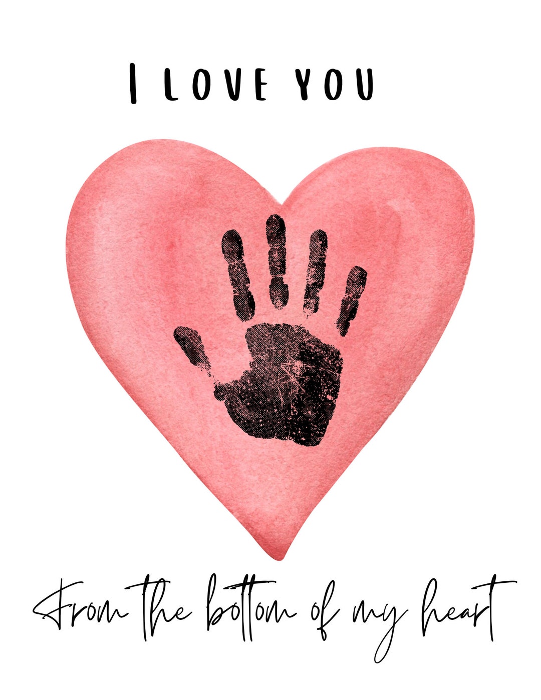 Valentine's Day Handprint Art Printable - Etsy