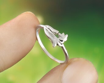 925 Silver January Birth Flower Ring,snowdrop Ring,snowdrop Flower ...