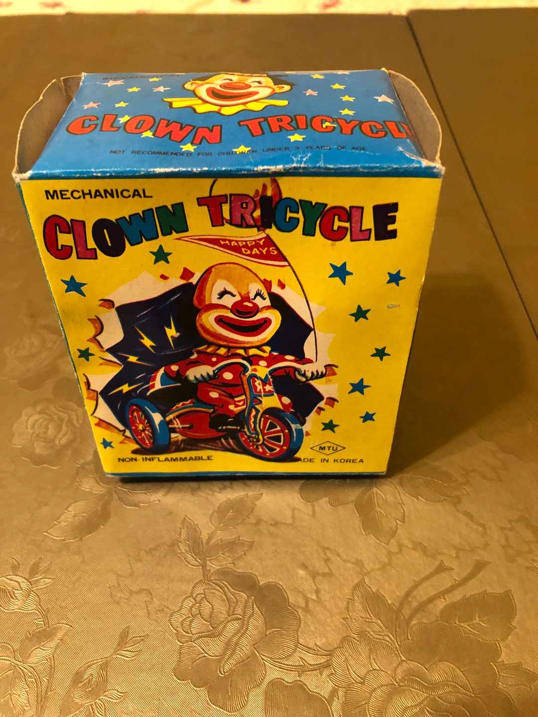 Mechanical Wind-up Clown Tricycle Non-inflammable Made in - Etsy