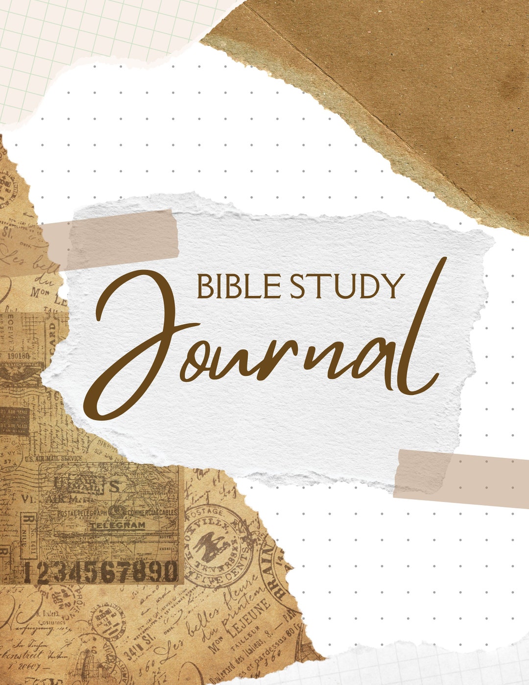 Brown Aesthetic Bible Study Journal Template editable - Etsy