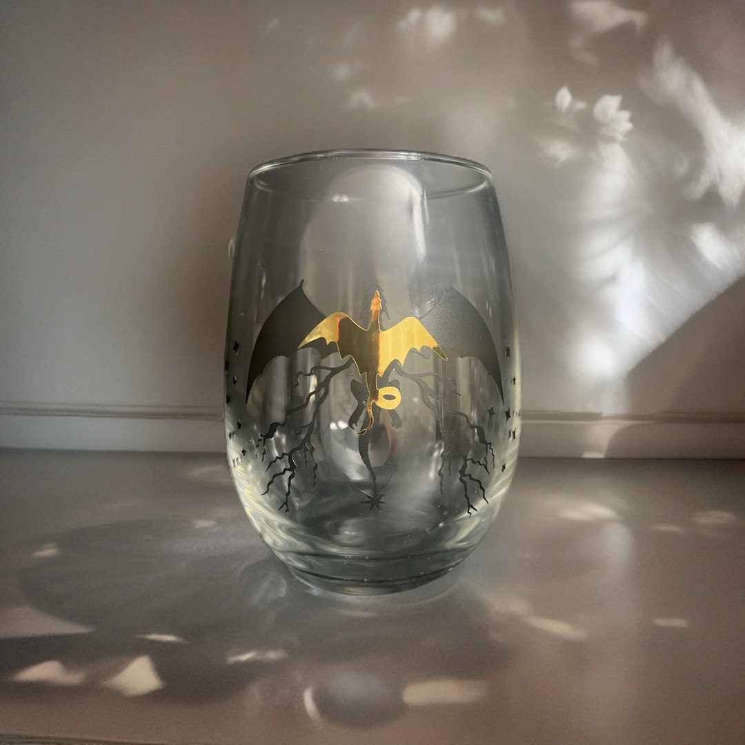 Fourth Wing Dragons Wine Glass, Fourth Wing, Tairn, Andarna, Violet ...