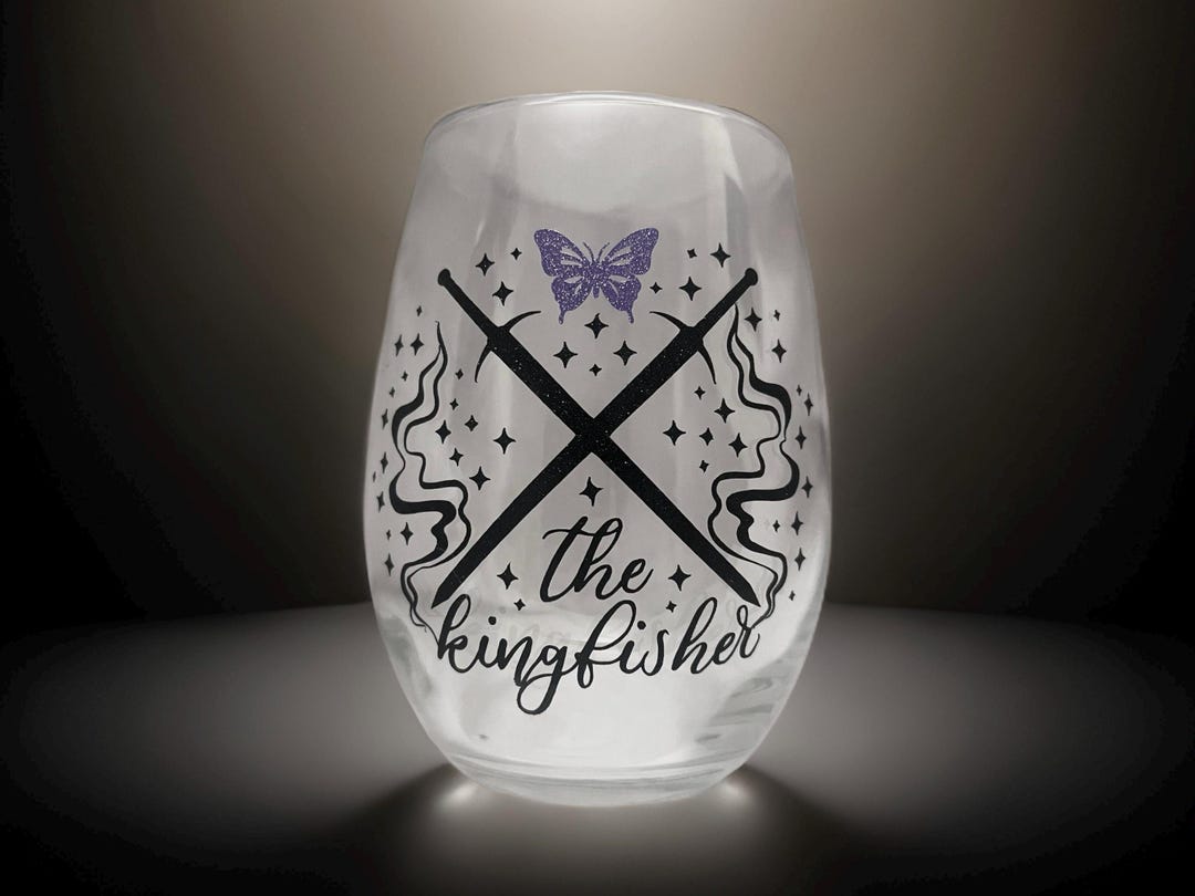 Kingfisher, Quicksilver Insp. Wine Glass, Booktok, Bookish, Gift Reader ...