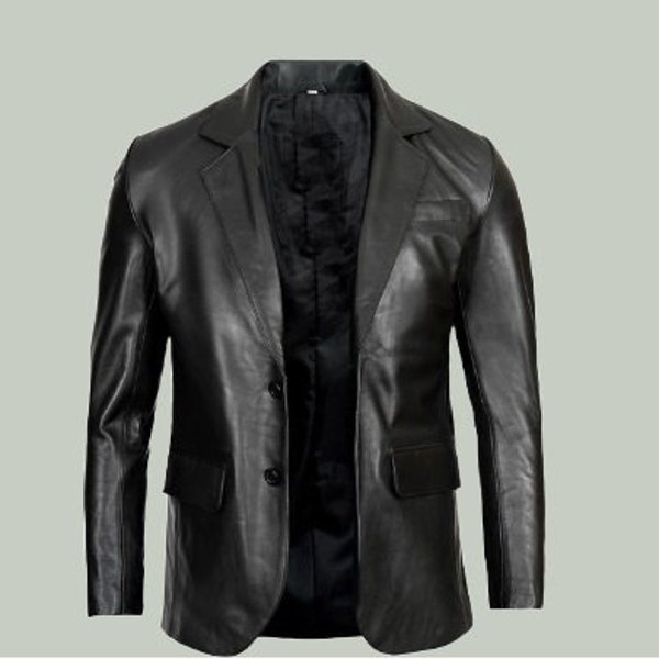 Leather Blazer Men - Etsy