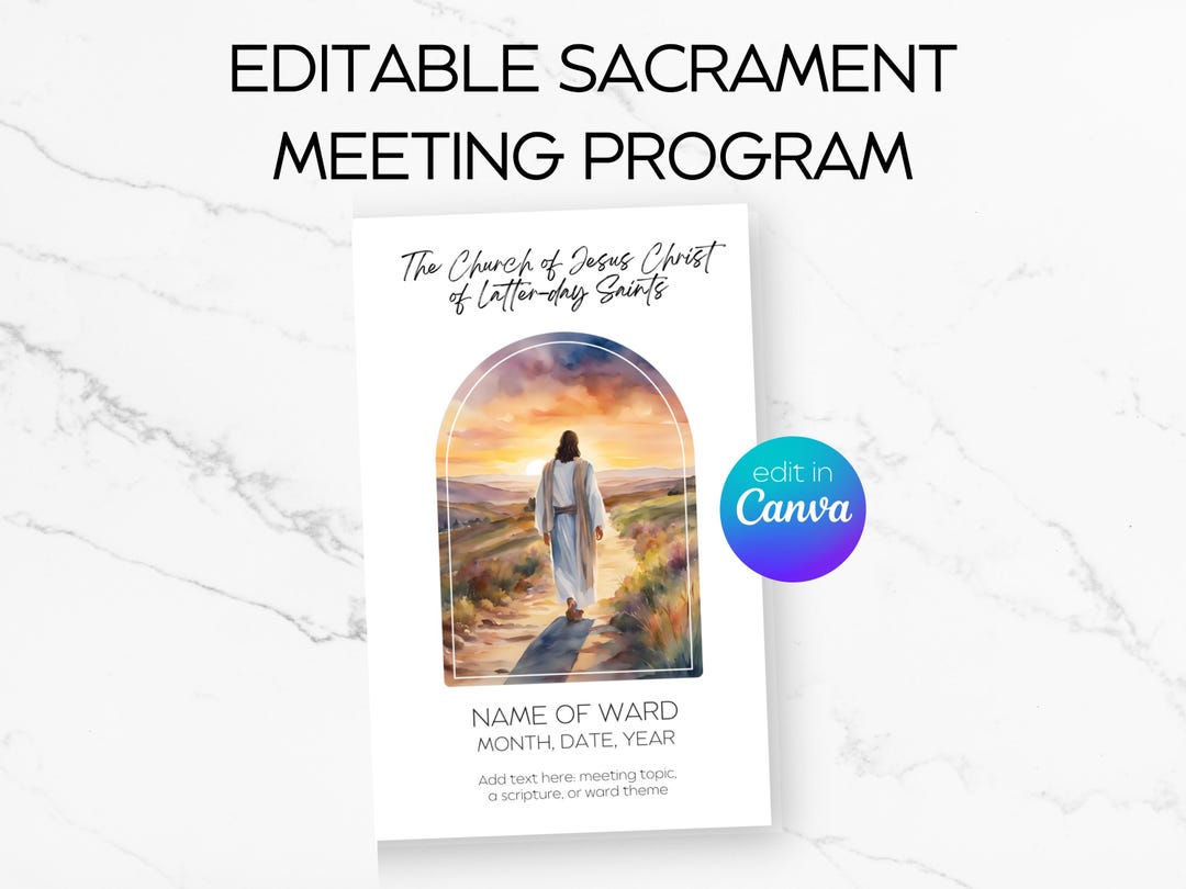 LDS Sacrament Meeting Program, Sacrament Meeting Template, Ward ...