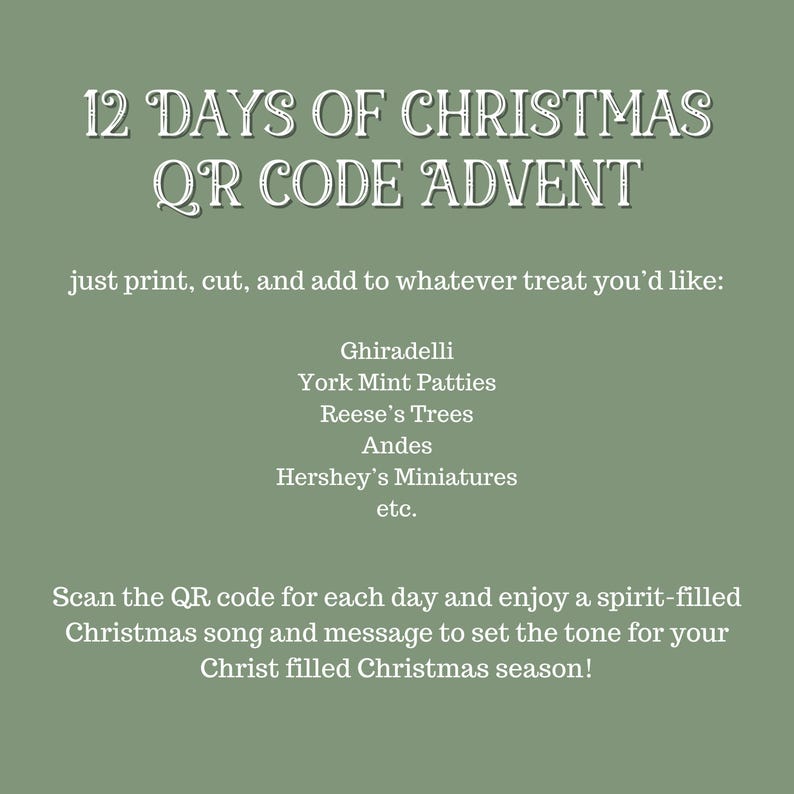 LDS Christmas Advent, 12 Days of Christmas, QR Code Advent, Missionary ...