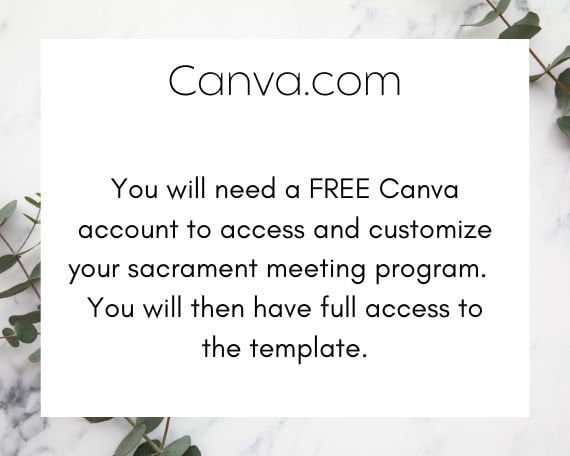 LDS Sacrament Meeting Program, Sacrament Meeting Template, Ward ...